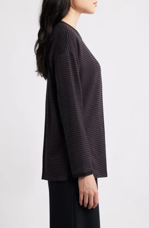 Eileen Fisher Stripe Long-sleeve Top
