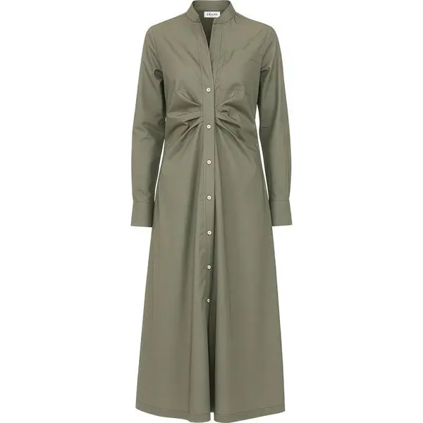 CALLAS MILANO Genny Long Sleeve Shirt Dress - Olive
