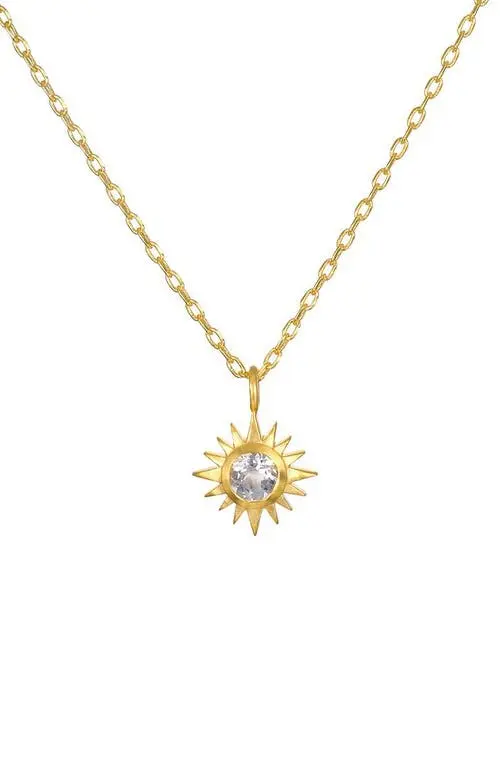 SATYA JEWELRY Clarity White Topaz Starburst Necklace - Gold