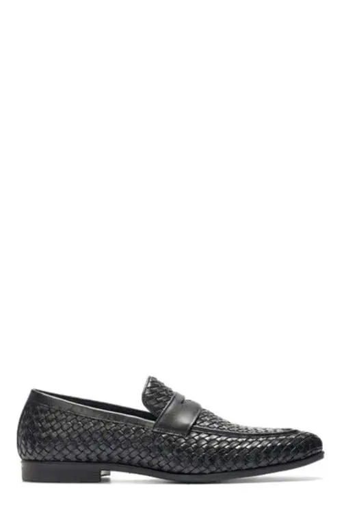A. VEER Cairo Woven Loafer - Black Leather