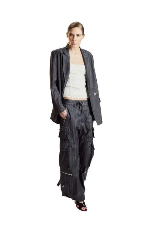 Cynthia Rowley Pinstripe Cargo Pants