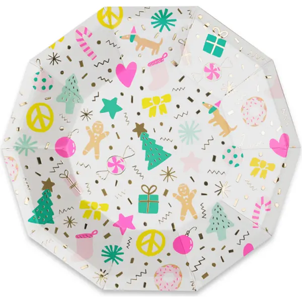 DAYDREAM SOCIETY Merry + Bright Holiday Plates - Assorted Pre-pack