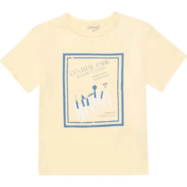 THE SUNDAY COLLECTIVE Printed Weekend Tee - Pale Yellow