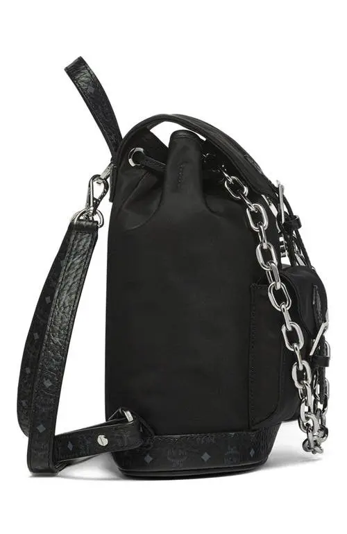 Mcm Mini Aren Drawstring Backpack In Econyl And Leather