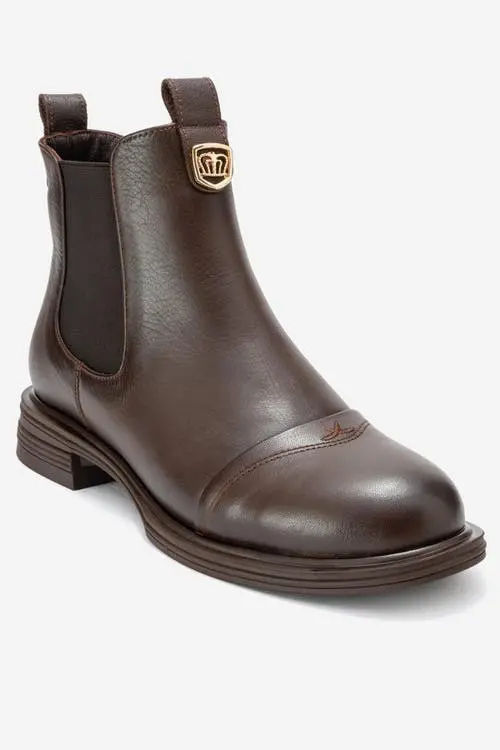 FOREVER & ALWAYS SHOES Leather Buckled Chelsea Boot