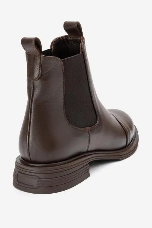 FOREVER & ALWAYS SHOES Leather Buckled Chelsea Boot