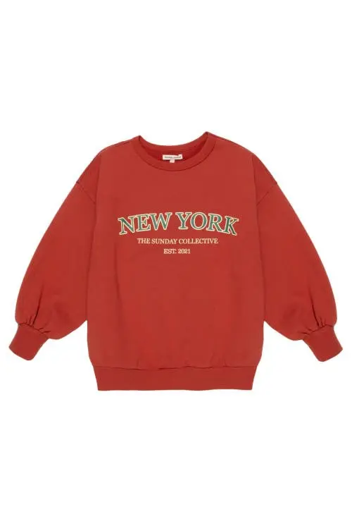 THE SUNDAY COLLECTIVE Organic Weekend Sweatshirt - Rhythm Red