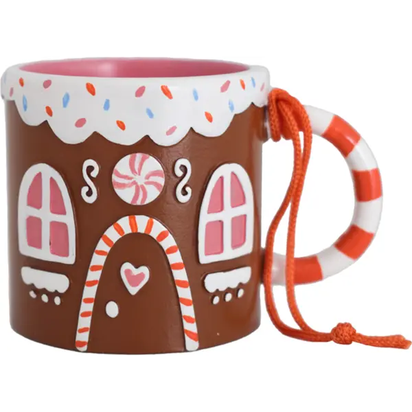 DAYDREAM SOCIETY Baking Spirits Bright Gingerbread House Mug Christmas Tree Ornament - Assorted Pre-pack