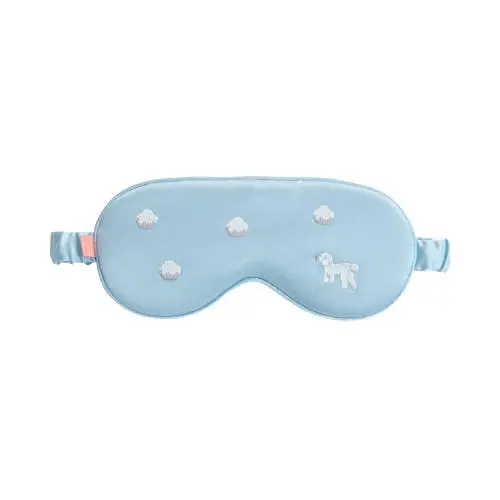 LOST PATTERN Silk Sleep Eye Mask - Light Blue