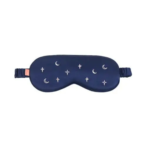 LOST PATTERN Silk Sleep Eye Mask - Navy