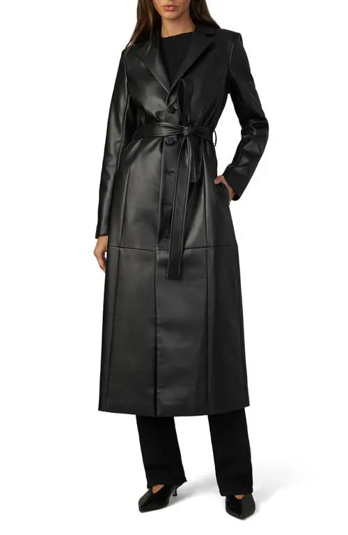 Joe's Jeans Faux Leather Trench Coat With Belt