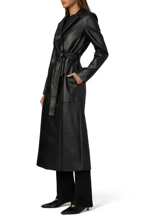 Joe's Jeans Faux Leather Trench Coat With Belt