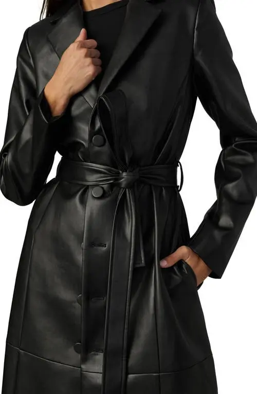Joe's Jeans Faux Leather Trench Coat With Belt