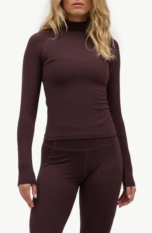 HALFDAYS Clare Mock Neck Top - Americano