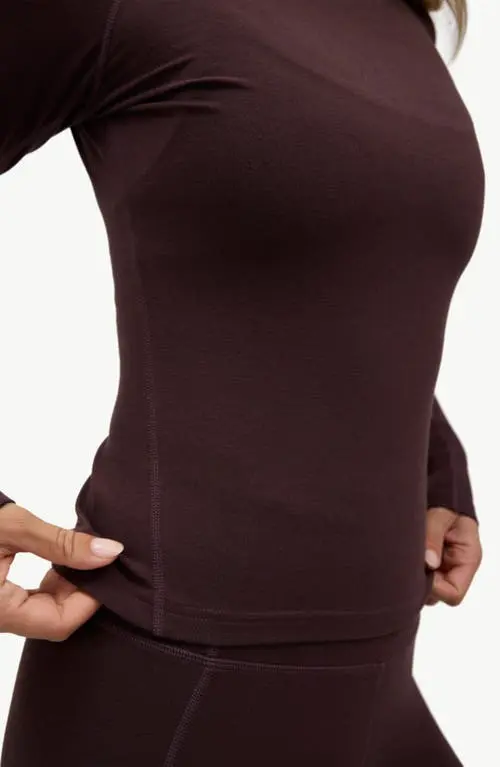 HALFDAYS Clare Mock Neck Top - Americano