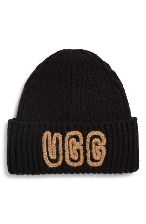 UGG Chunky Crafted Rib Beanie - Black