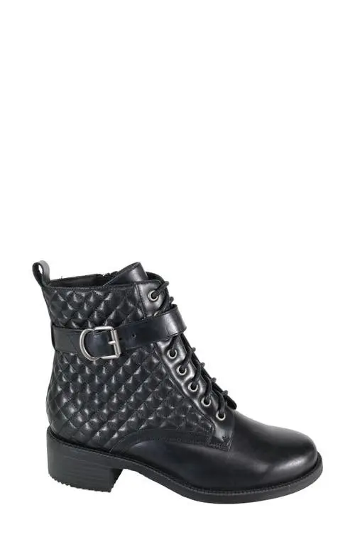DAVID TATE Leather Quilted Bootie - Black