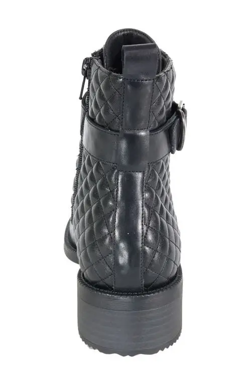 DAVID TATE Leather Quilted Bootie - Black