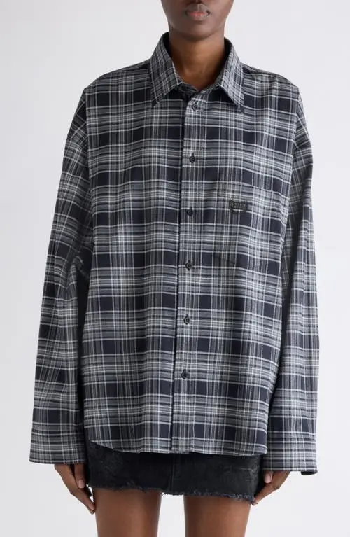 Balenciaga Regular Fit Plaid Button-up Shirt