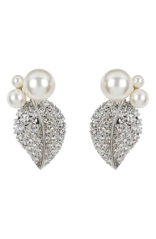 JENNIFER BEHR Blanca Faux Pearl & Pavé Drop Earrings - Crystal Pearl