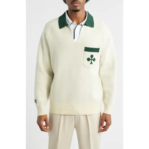 MALBON King Of Clubs Polo Sweater - Canvas