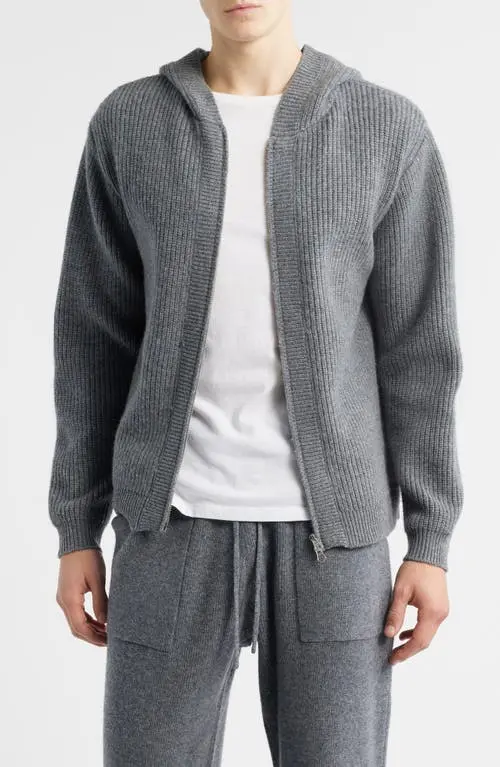 KROST Rib Wool Hooded Zip Cardigan
