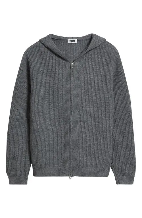 KROST Rib Wool Hooded Zip Cardigan