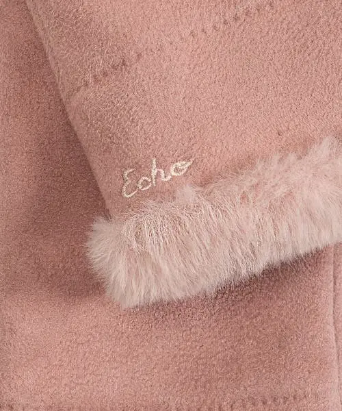 Echo Stretch Suede Mittens - Powder Pink
