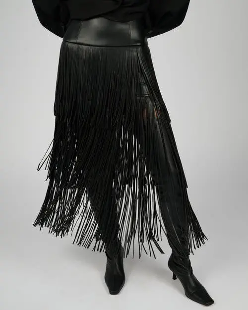 WeWoreWhat Fringe Midi Skirt