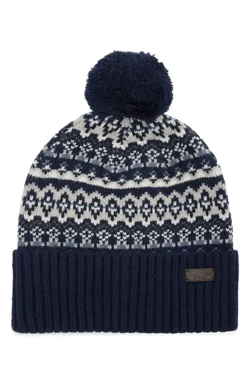 Barbour Marlow Fair Isle Beanie - Navy