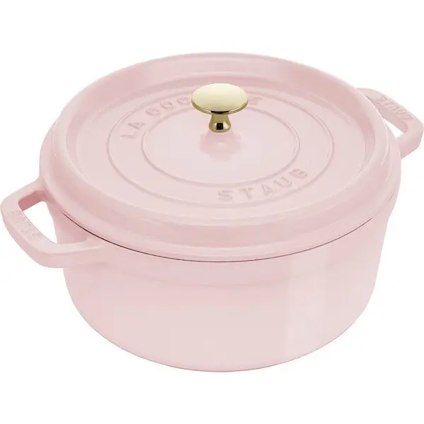 STAUB 4-quart Enameled Cast Iron Dutch Oven - Peony Pink