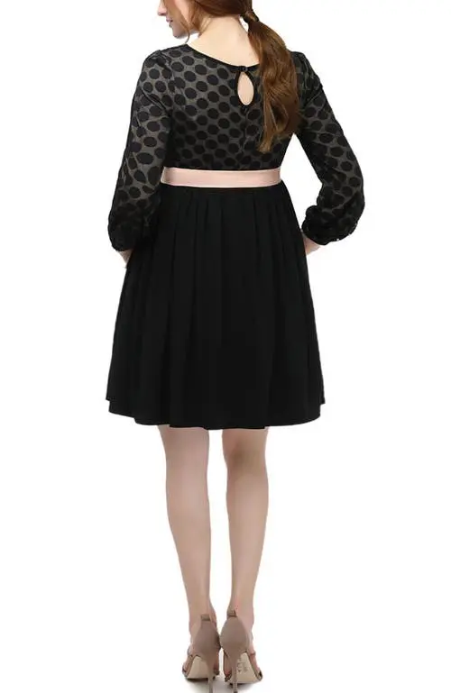KIMI + KAI Polka Dot Lace Maternity Dress
