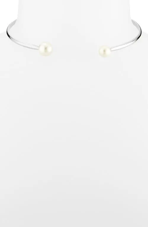 Shashi Jemima Faux Pearl Open Choker Necklace