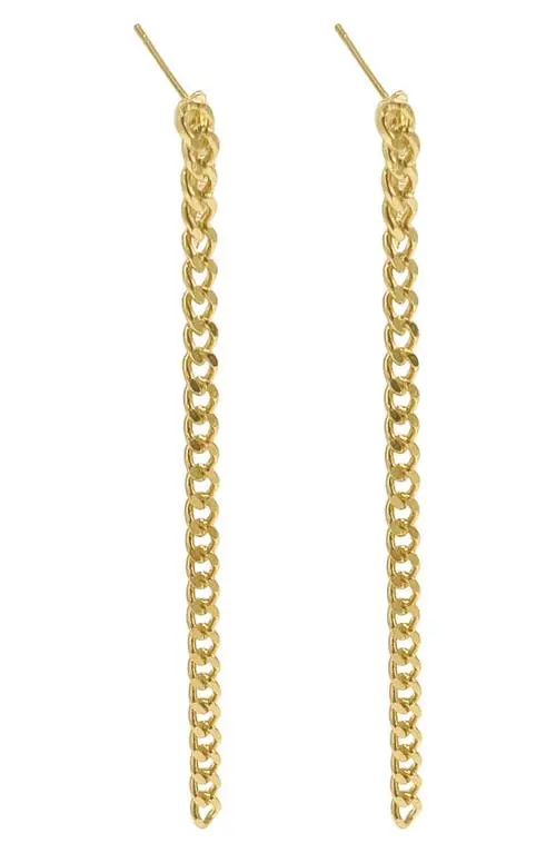 ST. MORAN Curb Chain Drop Earrings - Gold