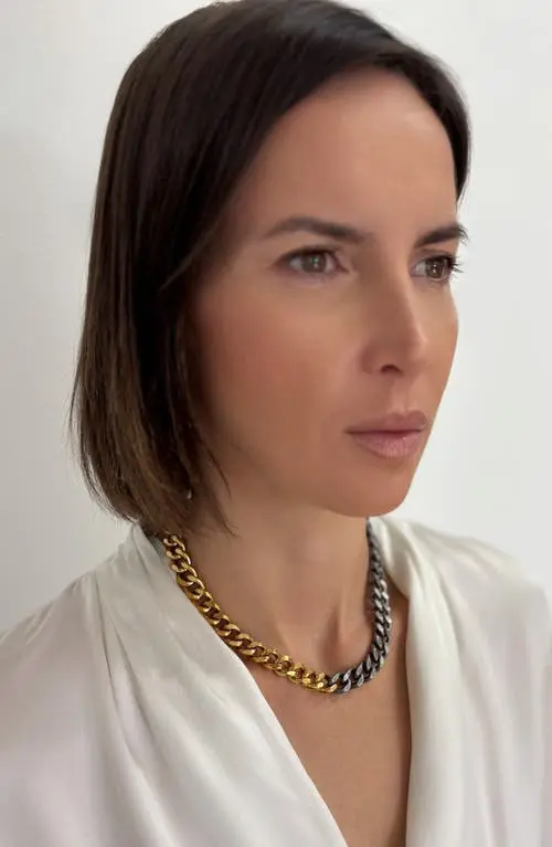 ST. MORAN Two-tone Curb Chain Necklace