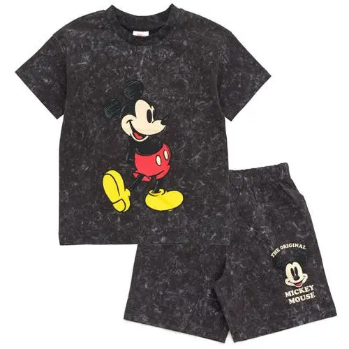 Disney Mickey Mouse & Friends Wash T-shirt & Shorts Set - Mickey Mouse & Friends Black