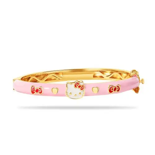 HELLO KITTY Enamel Hinge Bangle Bracelet - Pink
