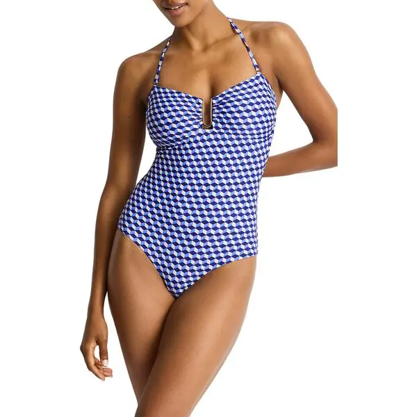 SEA LEVEL Solara Bar Bandeau One-piece Swimsuit - Blue