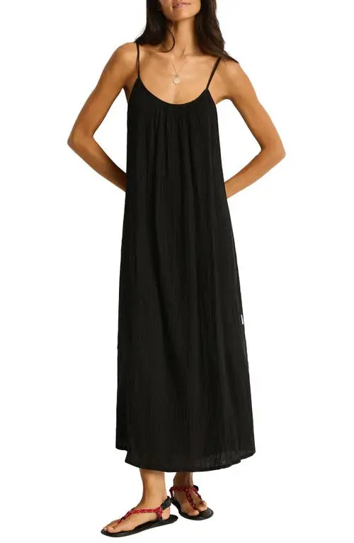 SEA LEVEL Sunset Tie Back Cover-up Dress - Black