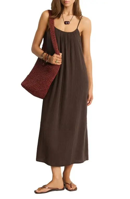 SEA LEVEL Sunset Tie Back Cover-up Dress - Espresso