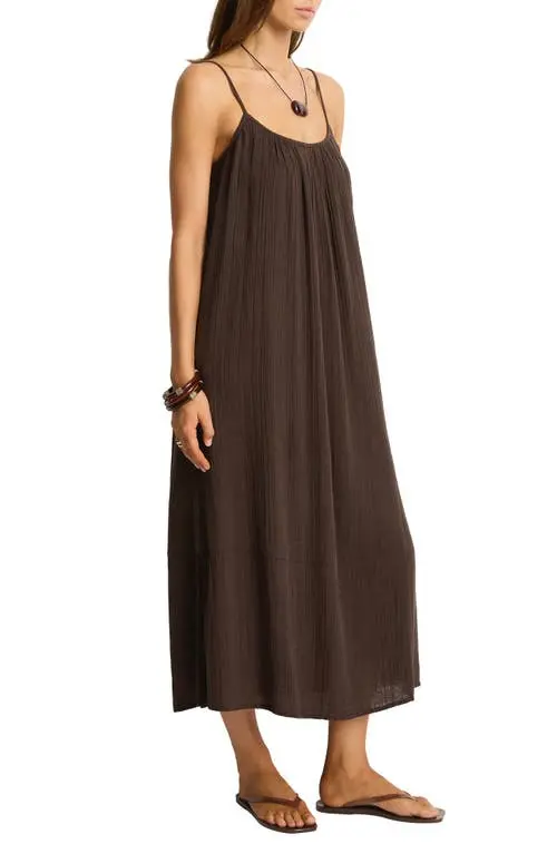 SEA LEVEL Sunset Tie Back Cover-up Dress - Espresso