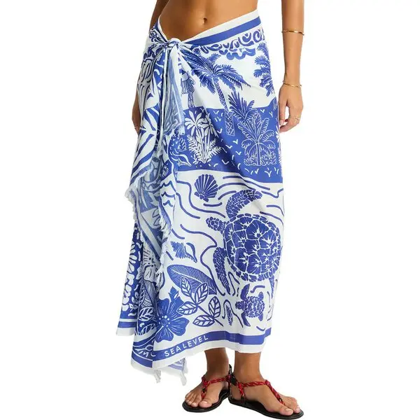 SEA LEVEL Jungle Lino Long Pareo Sarong
