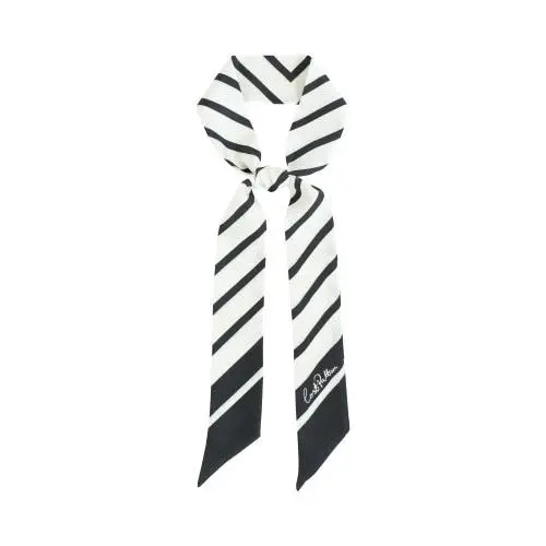 LOST PATTERN La Mariniere" Silk Skinny Scarf - Black And White