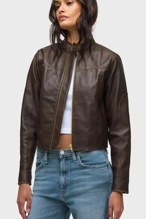 Hudson Jeans Leather Moto Jacket