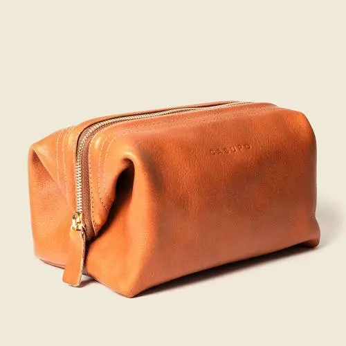 CASUPO Leather Toiletry Bag - Natural