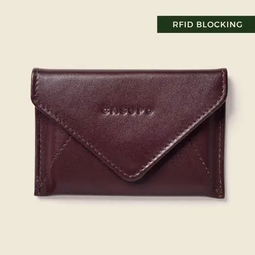 CASUPO Mini Envelope Wallet With Rfid Protection - Burgundy