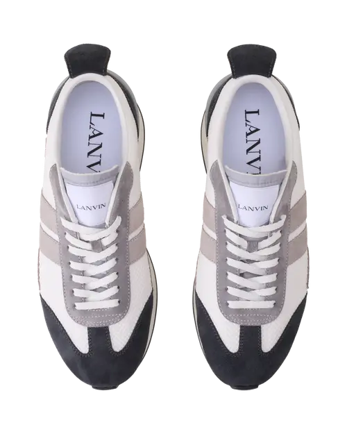LANVIN Bumpr Sneakers In Mesh And Brushed Suede - Grey