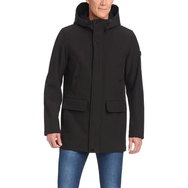 Vince Camuto Insulated Hooded Soft Shell Jacket - Black