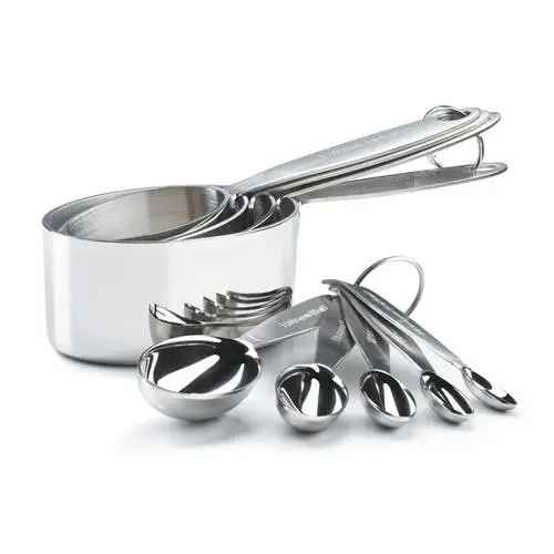 CUISIPRO Stainless Steel Measuring Cup & Spoon Set - Silver