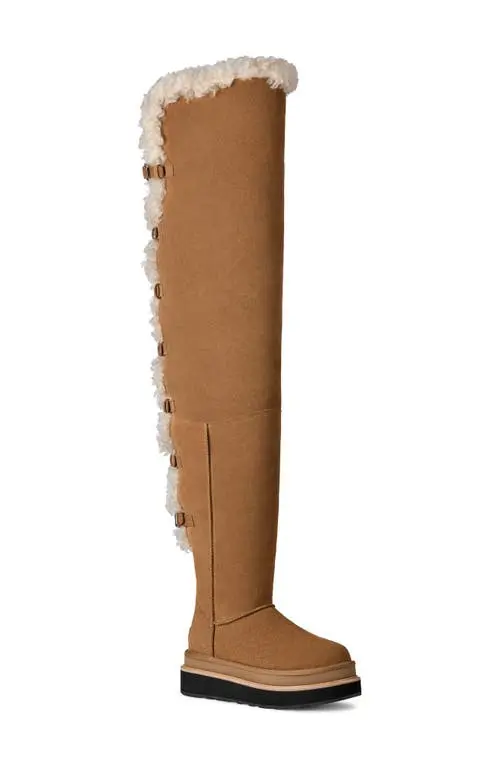 UGG X Sacai Thigh High Boots - Chestnut